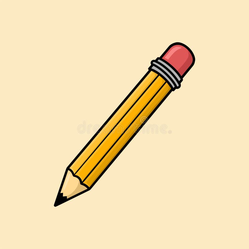 Pencil Cartoon Style Vector Illustration Stock Vector - Illustration of ...