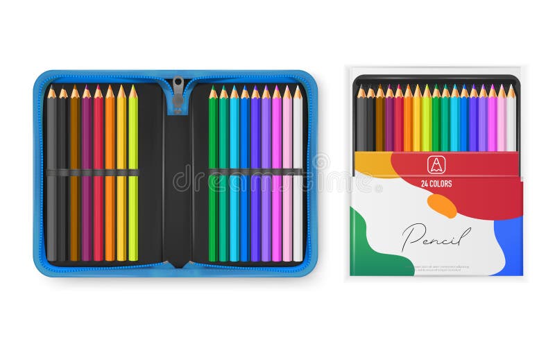 Colored Pencils Multicolored Set Stock Vector - Illustration of ...