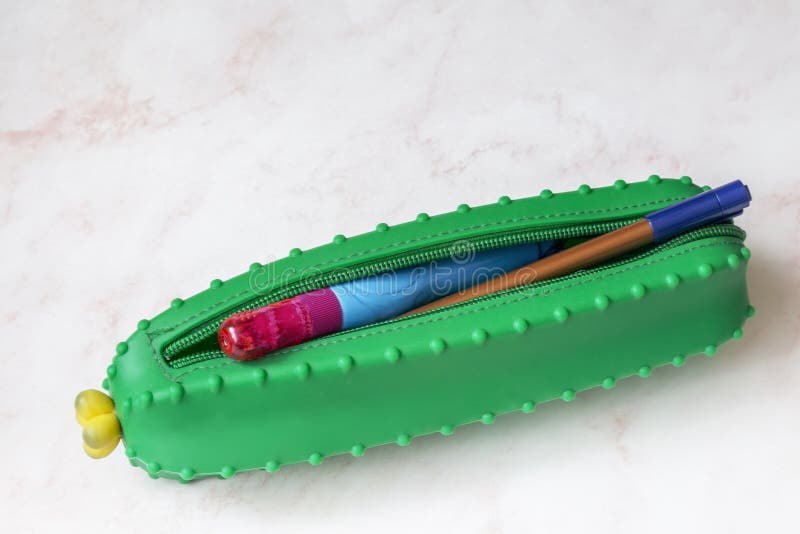 Pencil Case for School Supplies of the Original Shape Stock Image ...