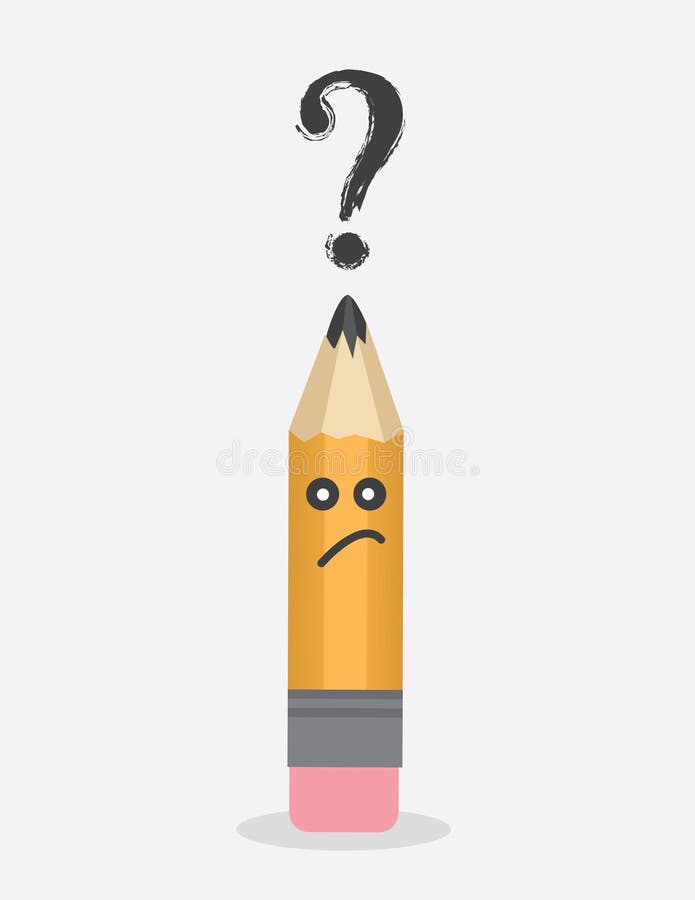 Pencil Character Question stock vector. Illustration of forgot - 48255518