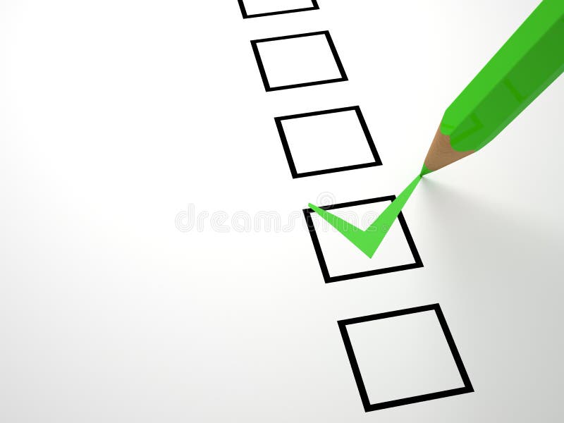 Pencil and check box stock illustration. Illustration of form - 65237757