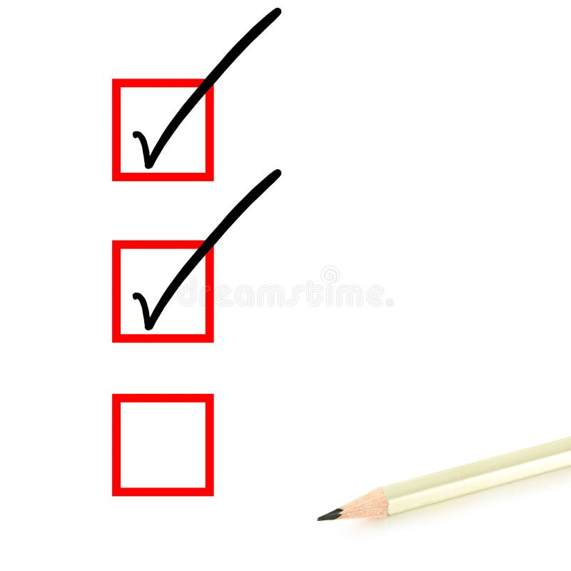 Pencil and check boxes stock photo. Image of approve - 30757328