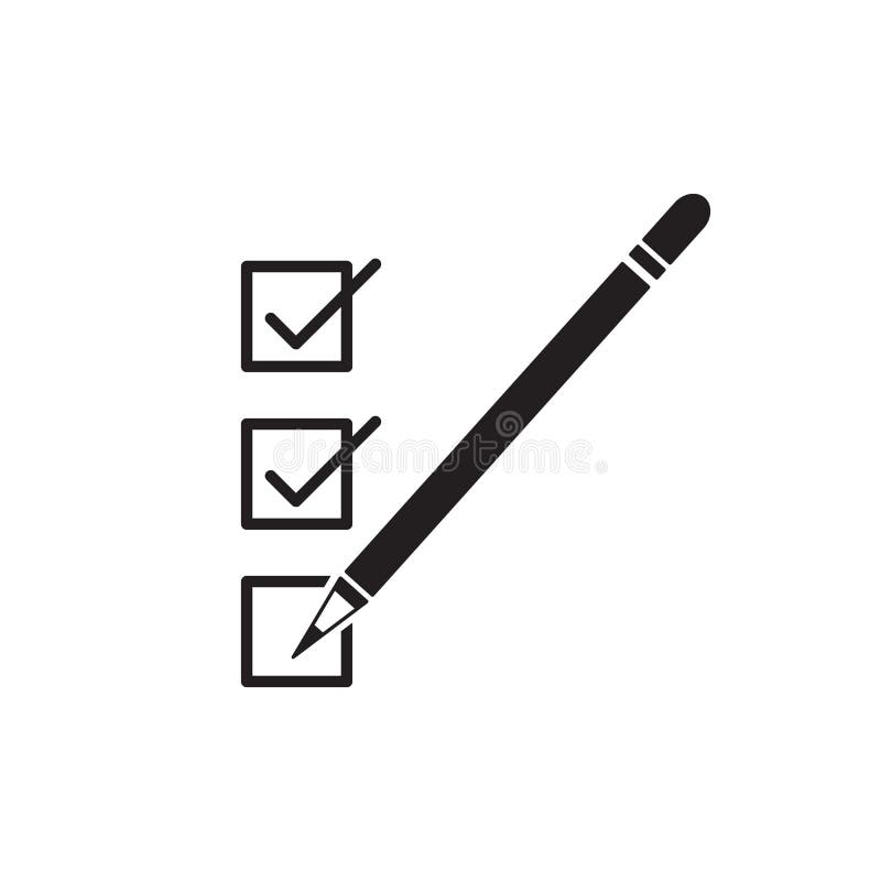 Pencil Check Mark Icon. Simple Illustration of Pencil Check Mark Icon ...