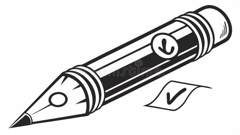Pencil with Check Mark, Writing Tool and Task Completion Symbol Vector ...