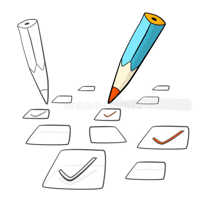 Pencil Check Option Illustration Stock Vector - Illustration of choose ...