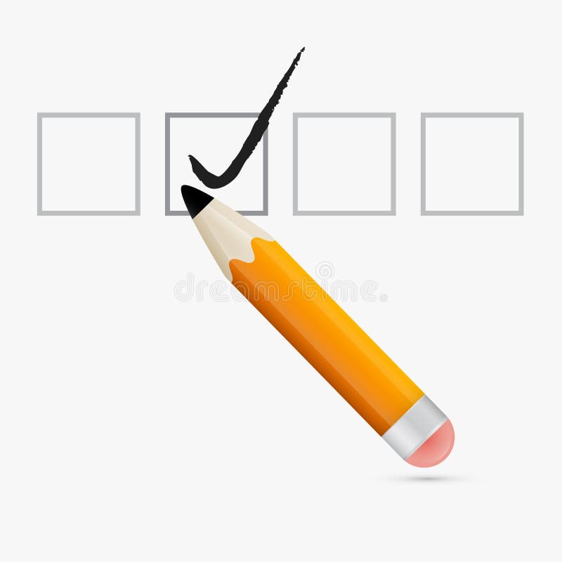 Pencil Check Option stock vector. Illustration of orange - 36502106