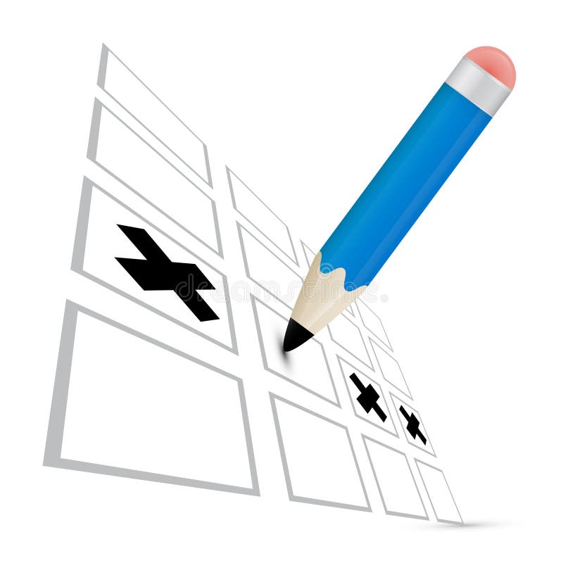 Pencil Check Option Illustration Stock Vector - Illustration of choose ...