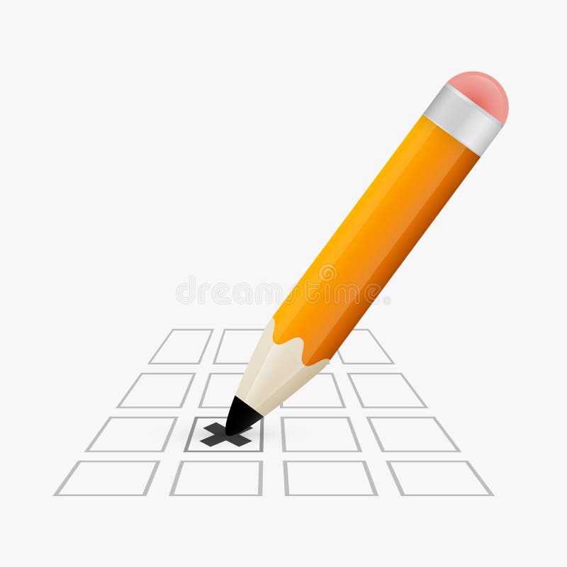 Pencil Check Option Illustration Stock Vector - Illustration of choose ...
