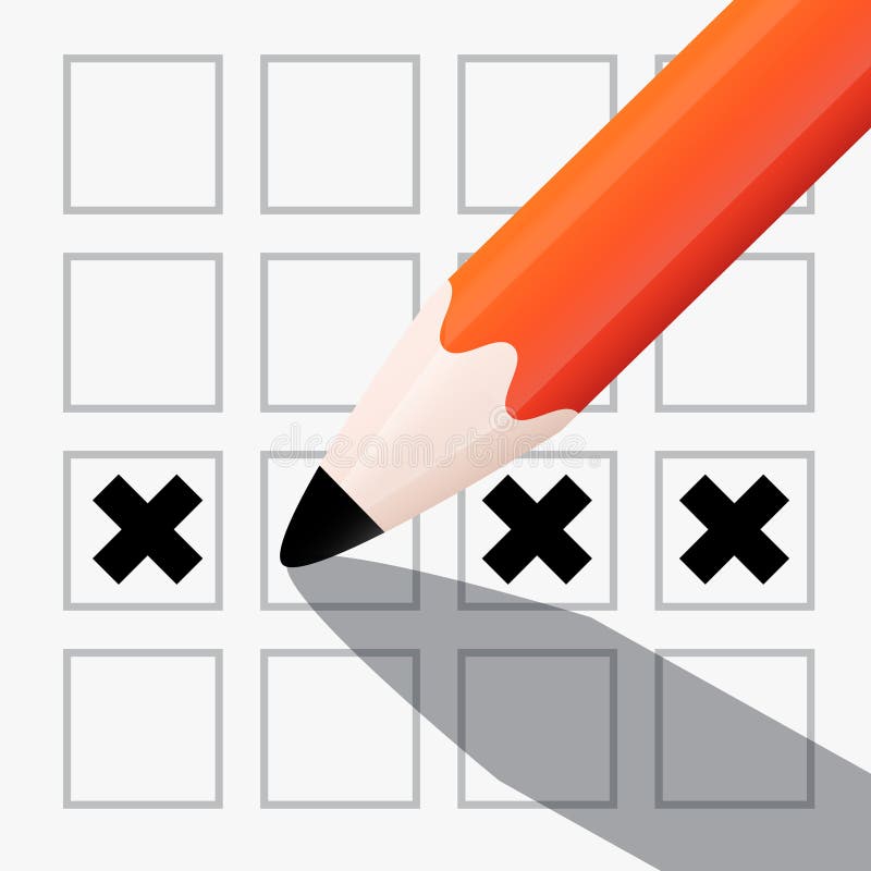 Pencil Check Option Vector stock illustration. Illustration of list ...