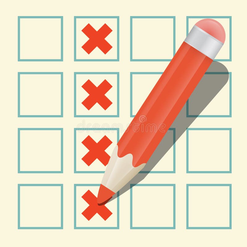 Pencil Check Option Illustration Stock Vector - Illustration of choose ...
