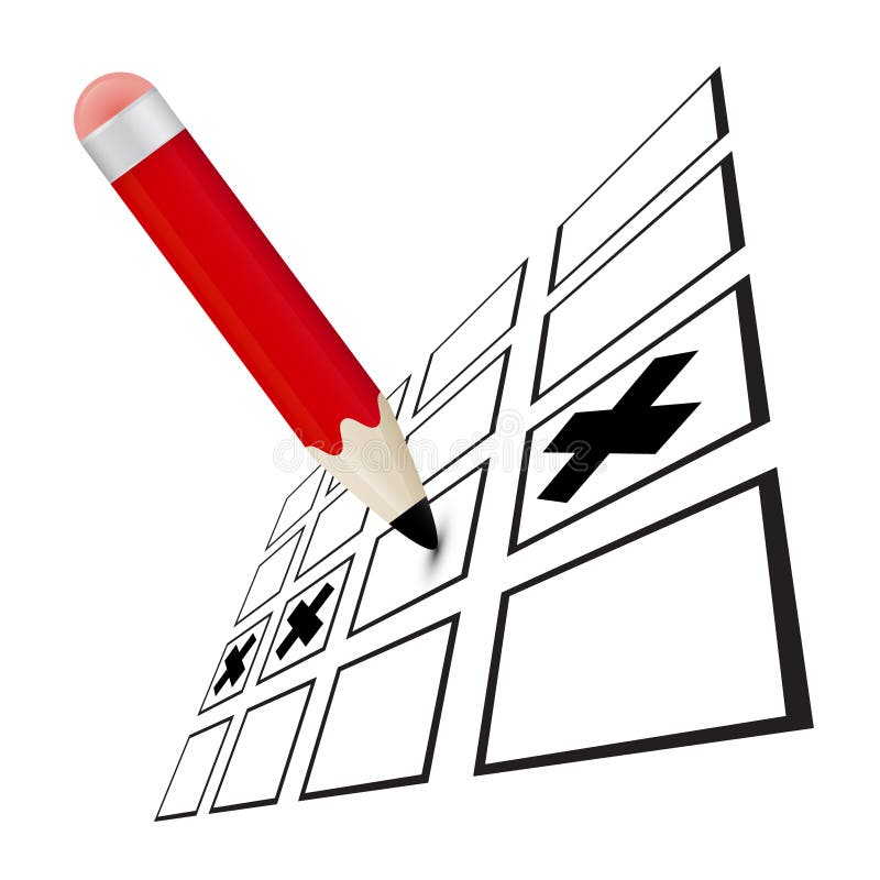 Pencil Check Option Illustration Stock Vector - Illustration of choose ...