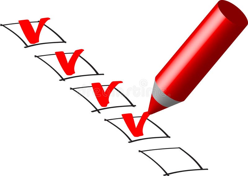 Pencil_check_red stock vector. Illustration of check - 12956005