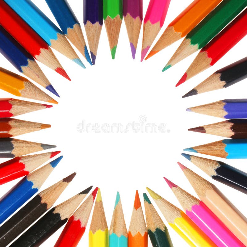 Pencil circle stock photo. Image of pink, colored, rainbow - 6198526