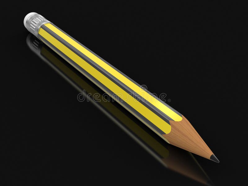 Pencil (clipping Path Included) Stock Illustration - Illustration of ...