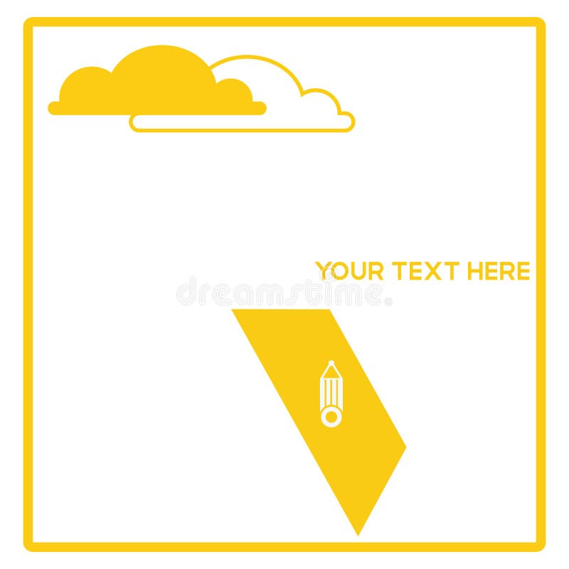Pencil and Clouds Template. Vector Illustration Decorative Design Stock ...