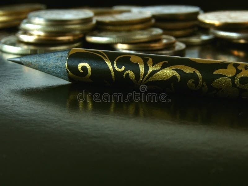 Pencil And Coins Picture. Image: 3276270