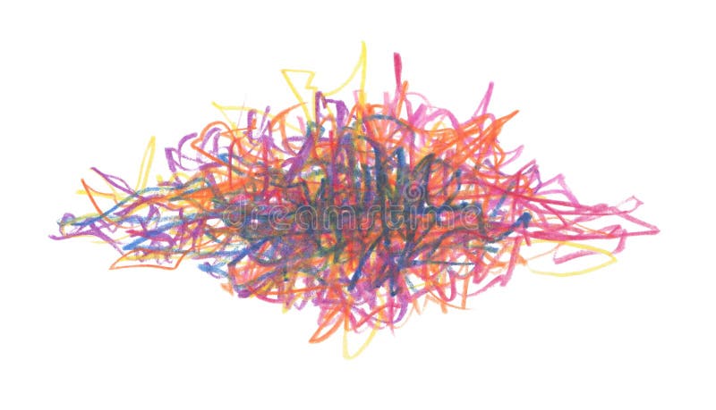 Pencil Color Scribble on White Background Stock Image - Image of color ...