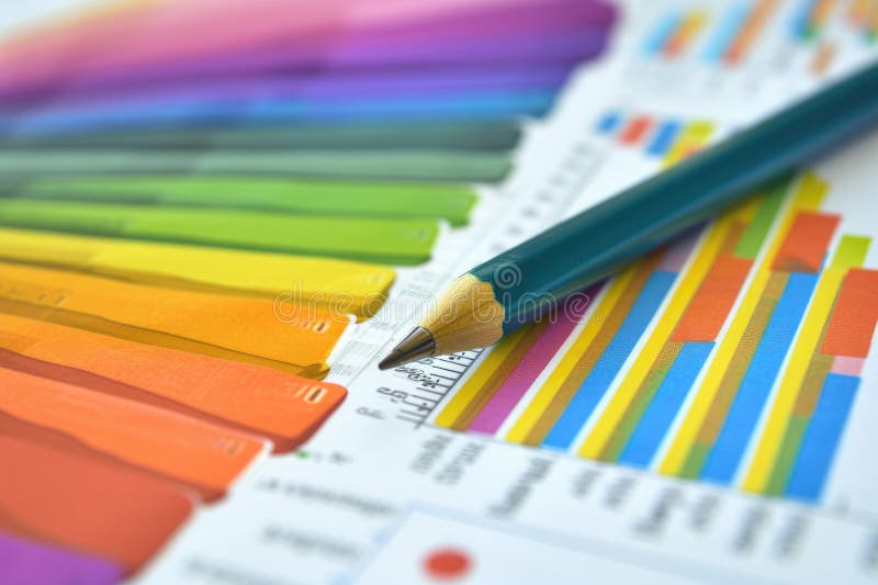 Pencil on Colorful Chart - Organization, Learning, Study, Writing ...