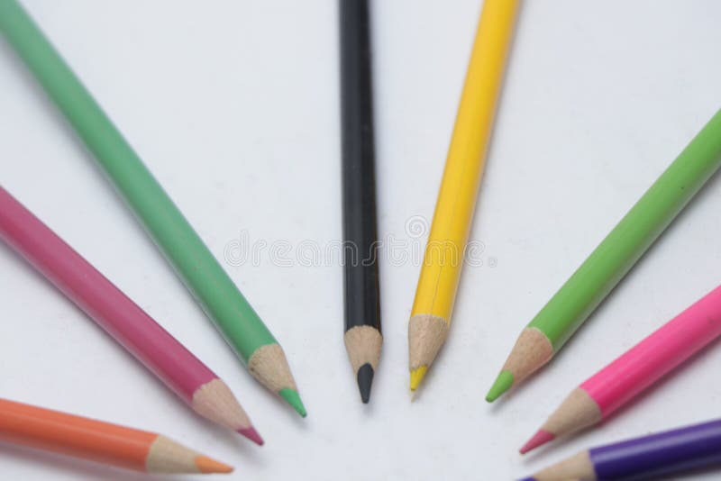 Pencil Colors Put in Round Shape Stock Photo - Image of graphic, group ...