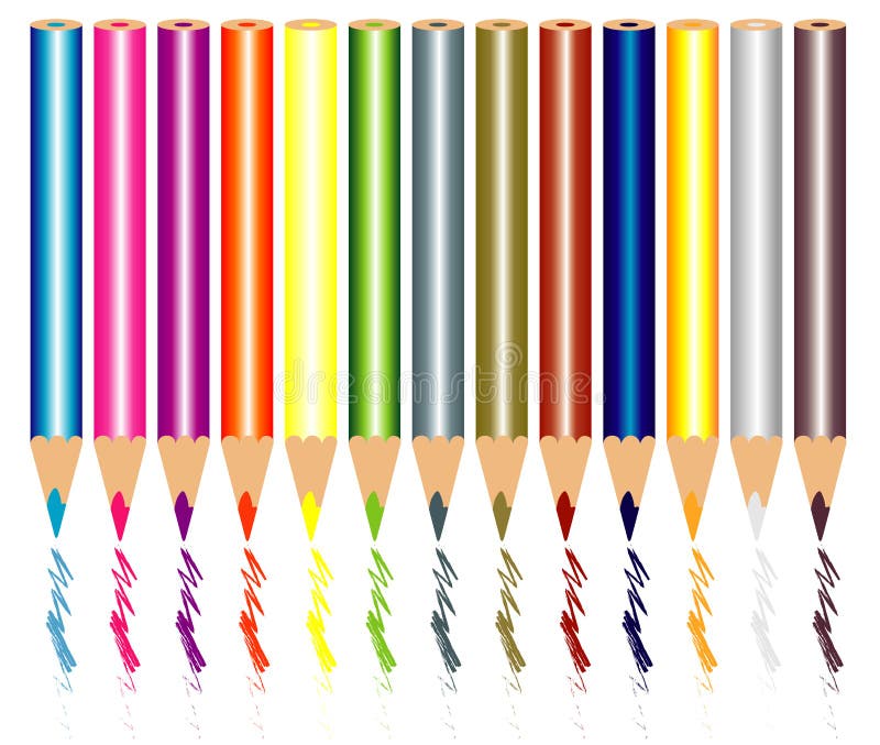 Pencil Colors Vector stock vector. Illustration of draw - 42846973