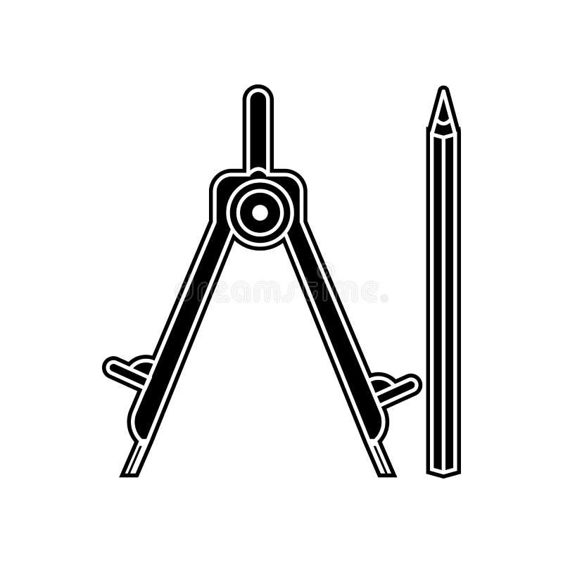 Pen, Pencil and Compasses stock vector. Illustration of instrument ...