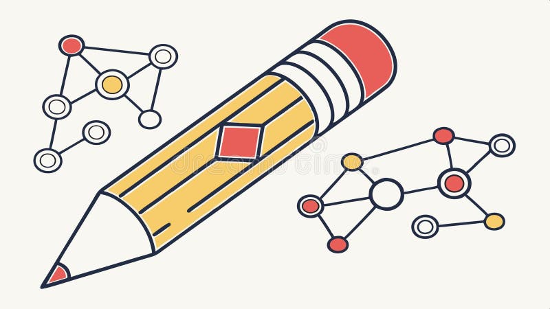 Pencil with Network, Idea and Connection Concept Vector Design ...