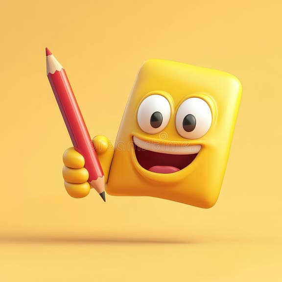 Pencil cursor, 3d cartoon stock image. Image of clothing - 392564967