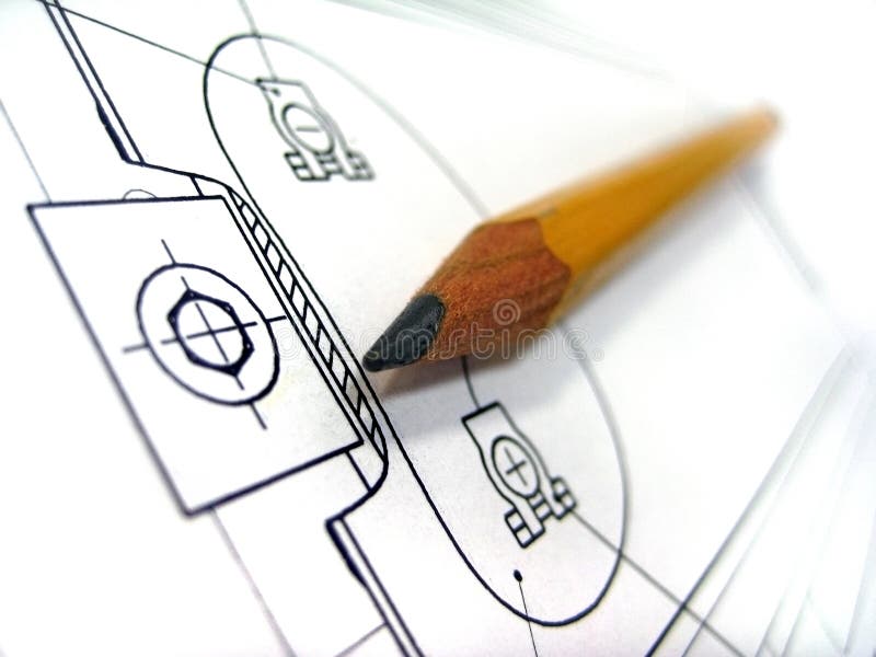 Pencil on the drawing. stock image. Image of drafting - 8126875