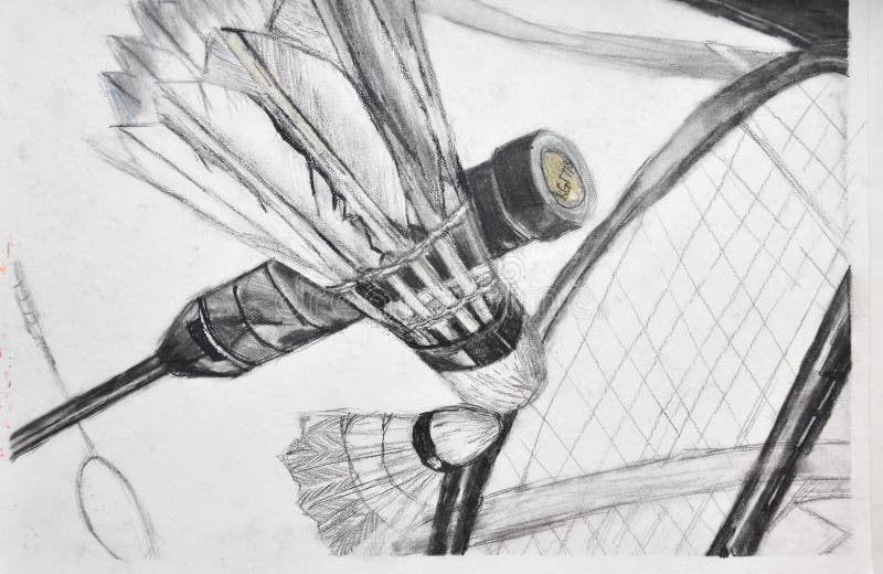 Badminton Racket, Shuttlecock And Motivational Inscription On The Blue ...