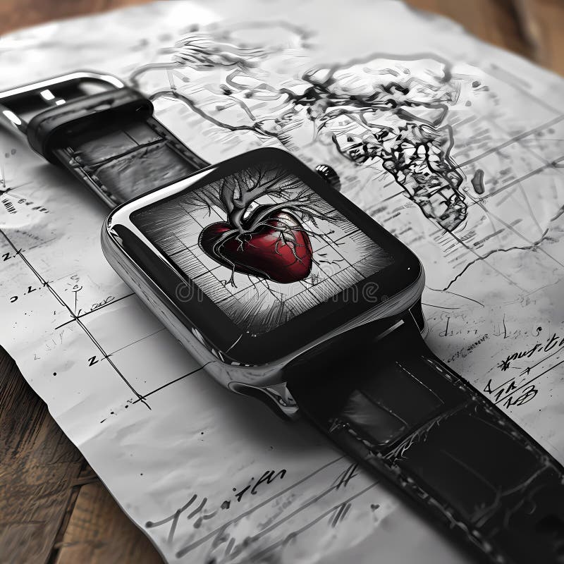 A Pencil Drawing of Concept Smart Watch, a Watch on a Paper Stock ...