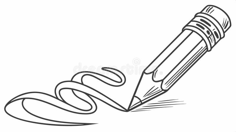 Pencil Drawing a Curved Line Illustration Vector Design Generative AI ...