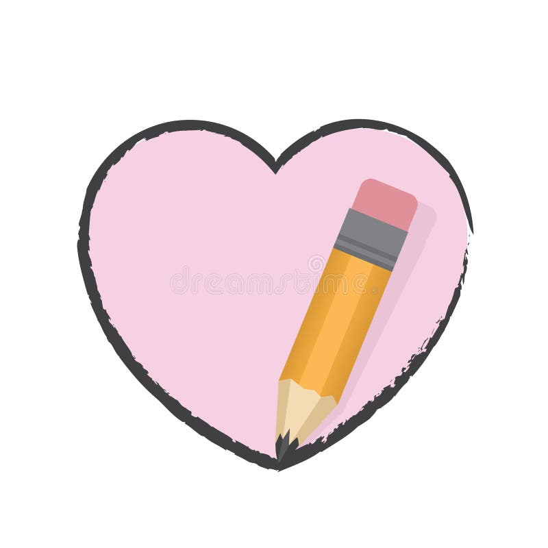 Pencil Drawing Heart stock vector. Illustration of husband - 41045177