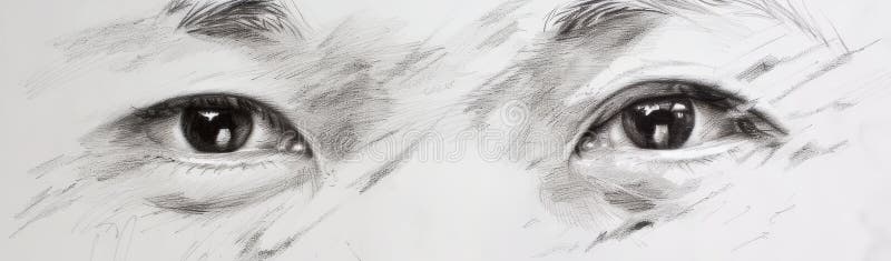 Pencil Drawing of Human Eyes with Intricate Detail Artwork Stock Image ...