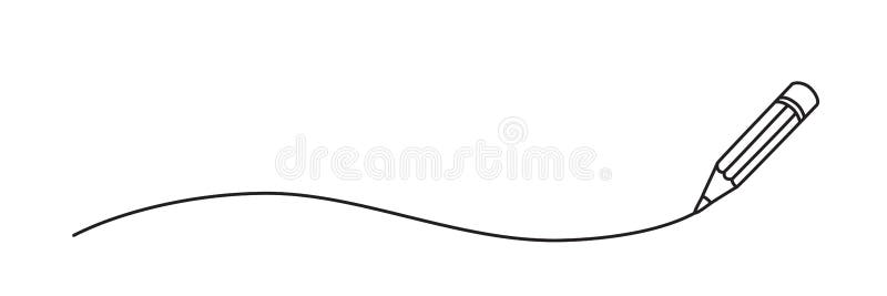 Pencil Drawing a Line Doodle Hand Drawn with Thin Line Stock Vector ...