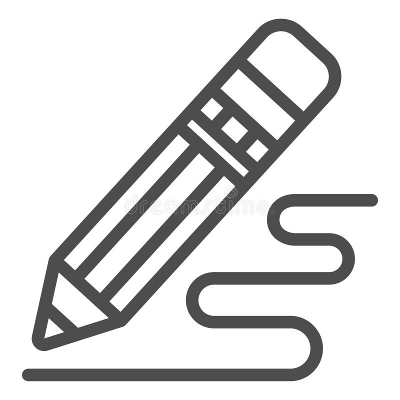 Pencil Drawing Thin Line Icon. Pencil and Line Vector Illustration ...
