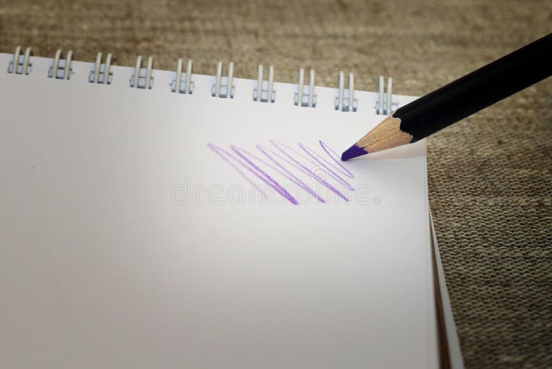 Pencil drawing in Notepad stock photo. Image of book - 63716184