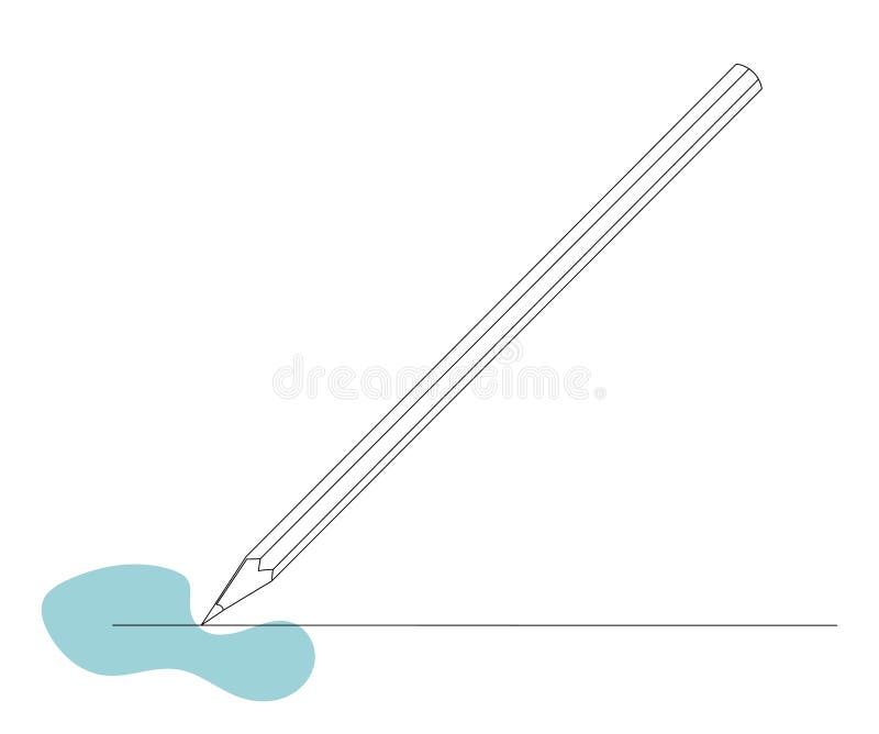 Pencil Drawing by One Continuous Line Stock Vector - Illustration of ...
