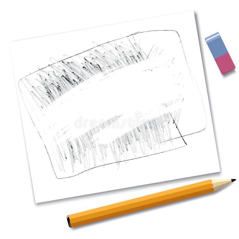 Pencil drawing on a paper stock vector. Illustration of stationary ...