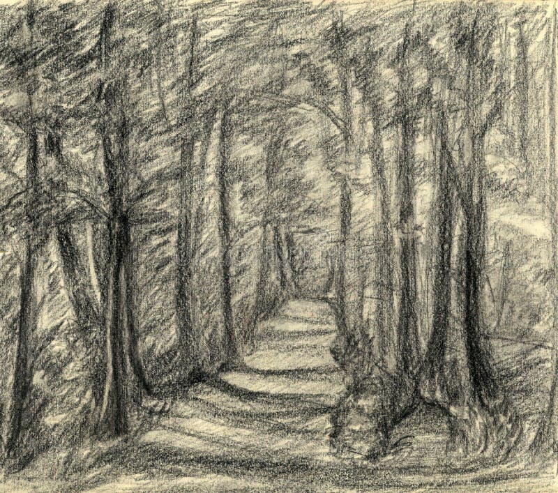 Path in the autumn park stock illustration. Illustration of lighted ...