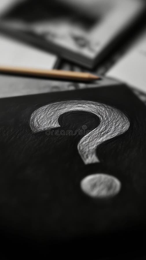 Pencil Drawing of a Question Mark on Black Paper, Artistic Concept ...