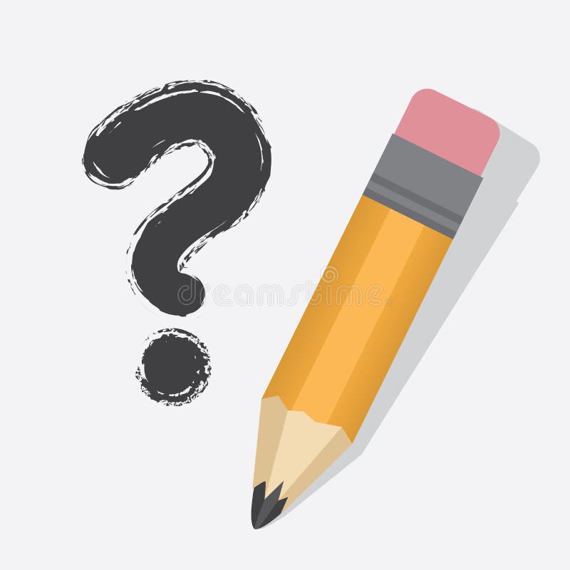 Pencil Drawing Question Mark Stock Vector - Illustration of short ...