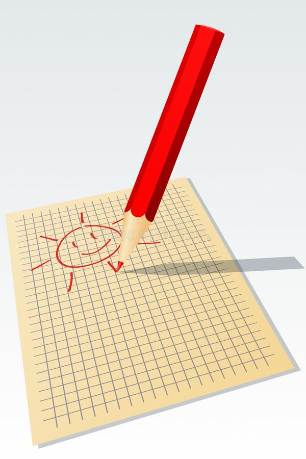 Pencil Drawing Sun Picture. Image: 6118189