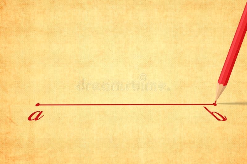 Pencil Drawing Two Points and Connecting Point B with Point a on ...