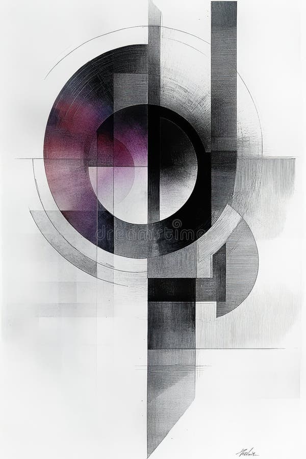 Pencil Drawing on White Paper. Abstract Lines in Black Pencil on White ...