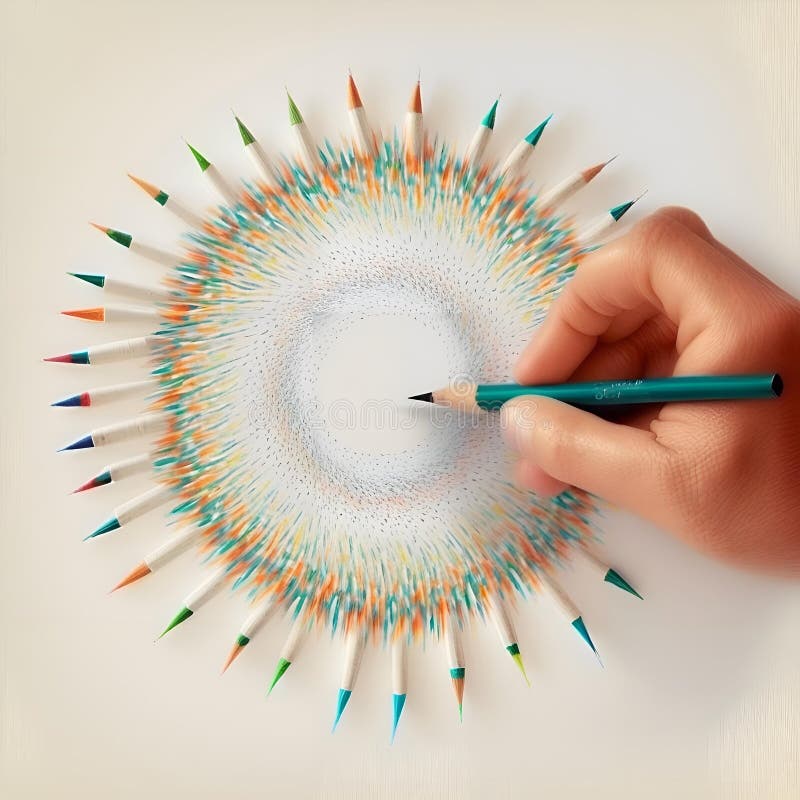 Pencil Drawing on a White Paper Sheet Stock Illustration - Illustration ...