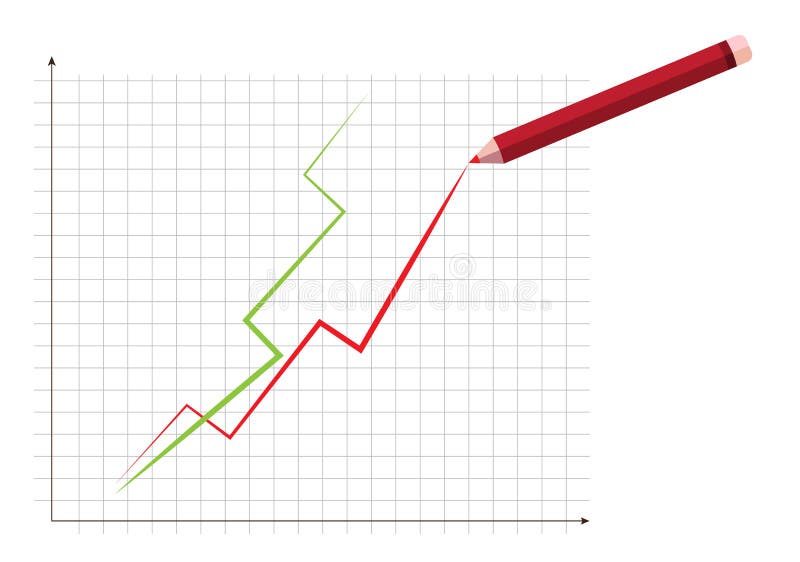 Pencil Drawn Business Graph Concept Vector Design. Stock Vector ...