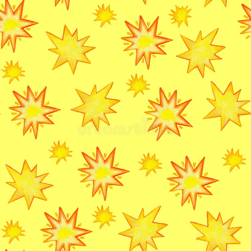 Pencil Drawn Yellow Stars Clipart, Starry Elements, Isolated Stars ...