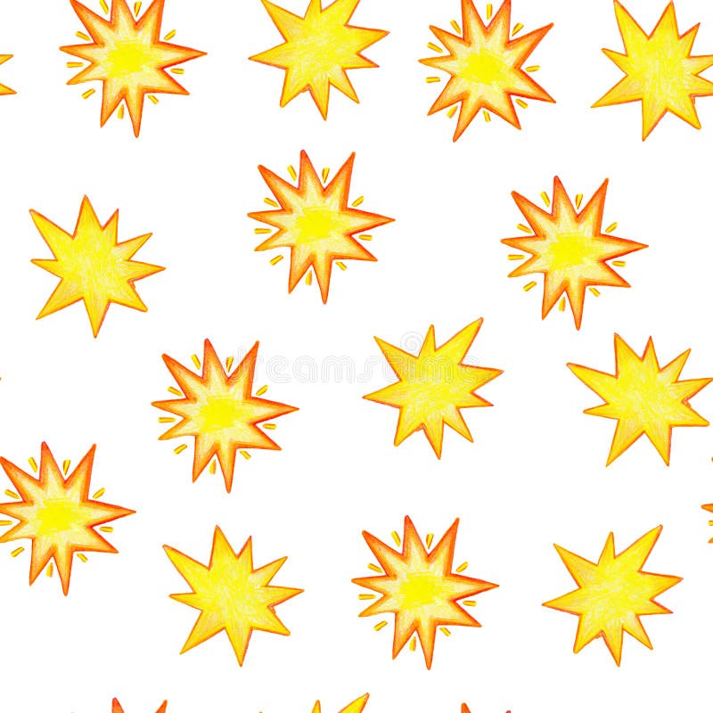 Pencil Drawn Yellow Stars Clipart, Starry Elements, Isolated Stars ...