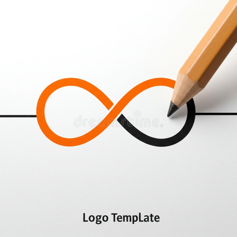 A Pencil Draws a Two-tone Infinity Symbol on Paper. the Symbol is ...