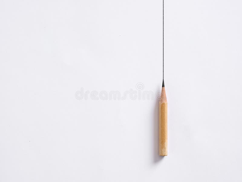 Pencil Draws a Vertical Line on White Background. Drawing Borders Stock ...